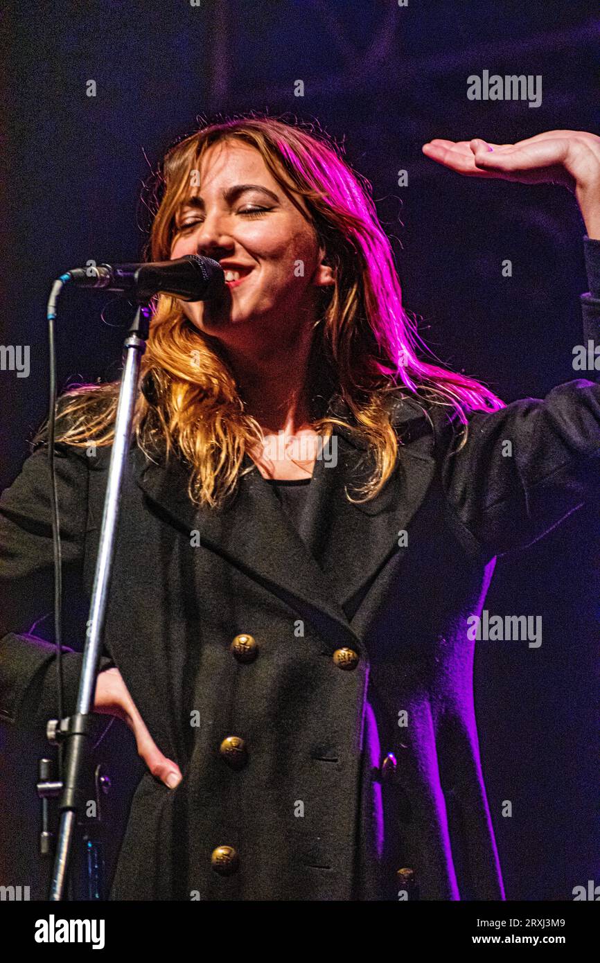 Argentine singer Delfina Campos during a show in Buenos Aires ...