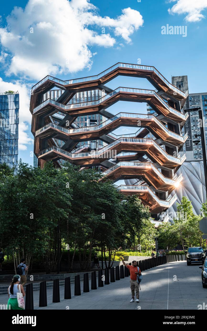 "The Vessel" refers to a modern architectural structure located in the ...