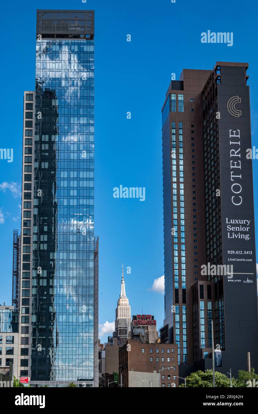 Modern high rise glass building on a clear day with blue sky Stock ...