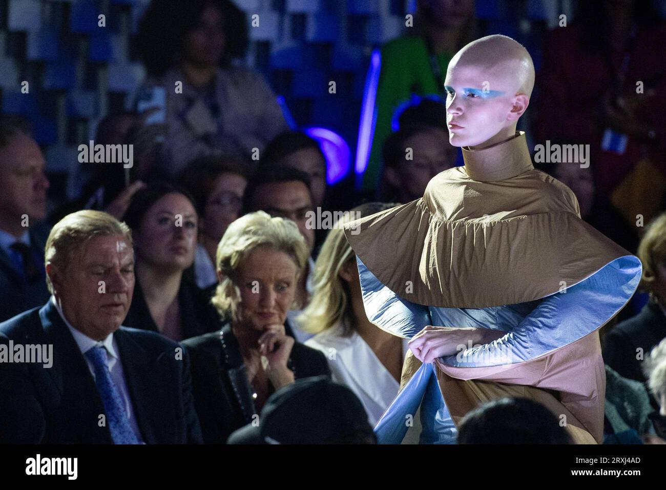 Paris, France. 25th Sep, 2023. Coco Labbee walks the runway during the ...