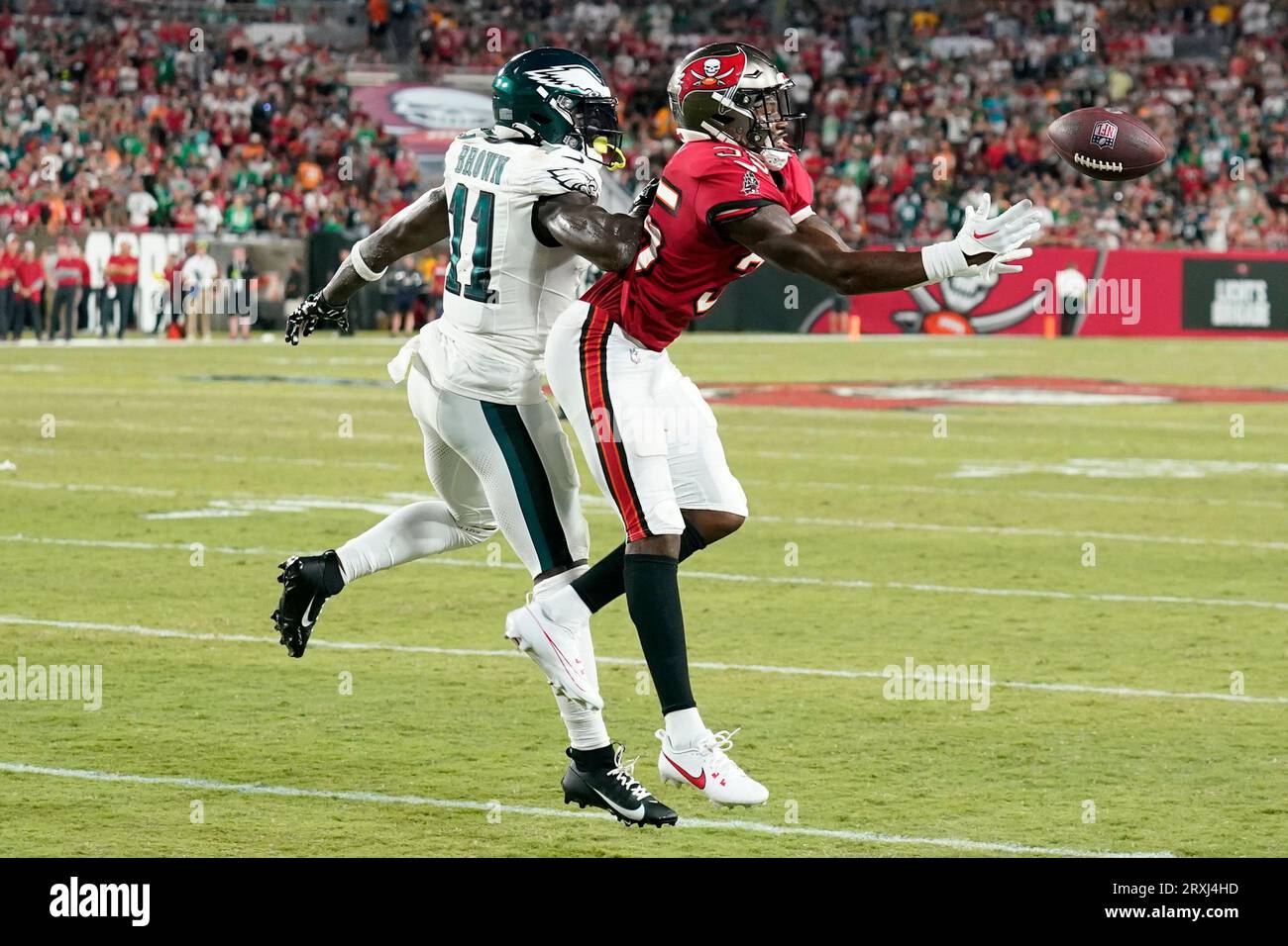 Tampa Bay Buccaneers' Jamel Dean (35) breaks up a pass intended for ...