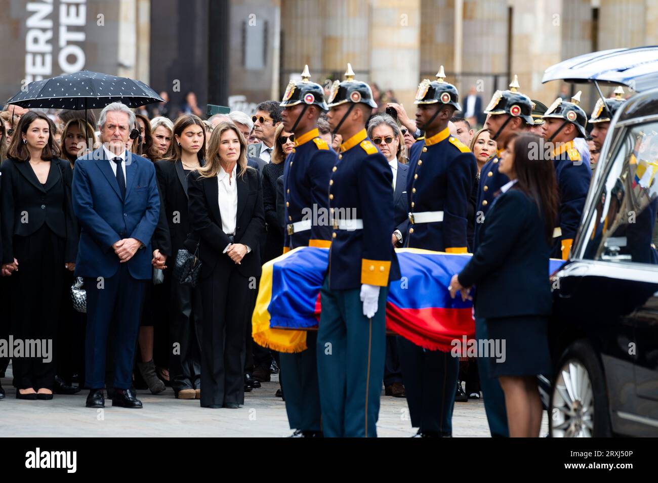 Bogota, Colombia. 25th Sep, 2023. Colombian presidential guards carry ...
