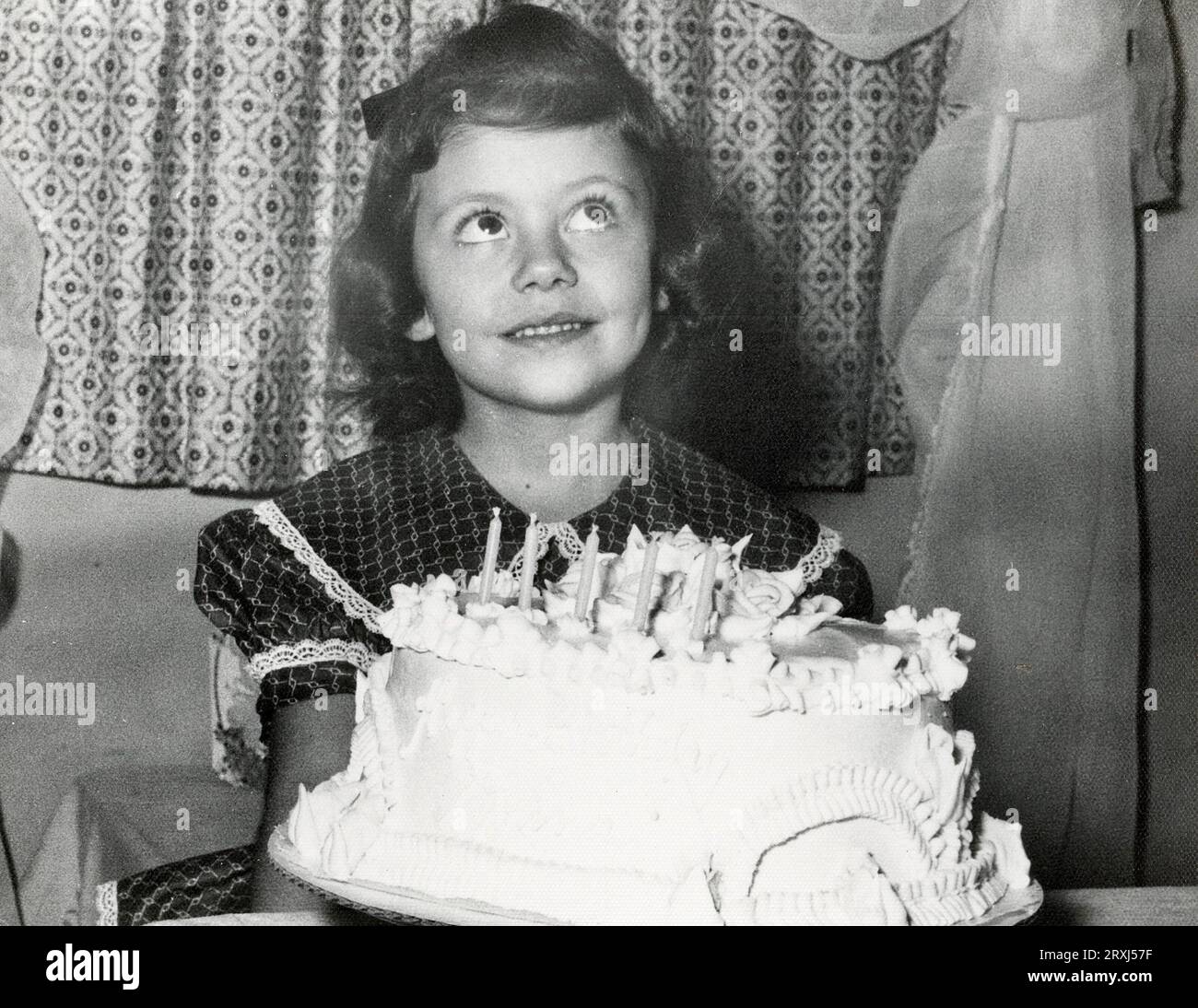 Vintage Birthday Girl making a wish, 1950s birthday Stock Photo - Alamy Vintage Birthday Girl making a wish, 1950s birthday Stock Photo - Alamy