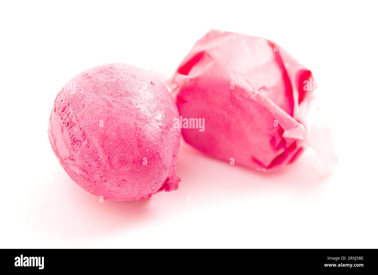 Pink Freeze Dried Saltwater Taffy on a White Background Stock Photo - Alamy