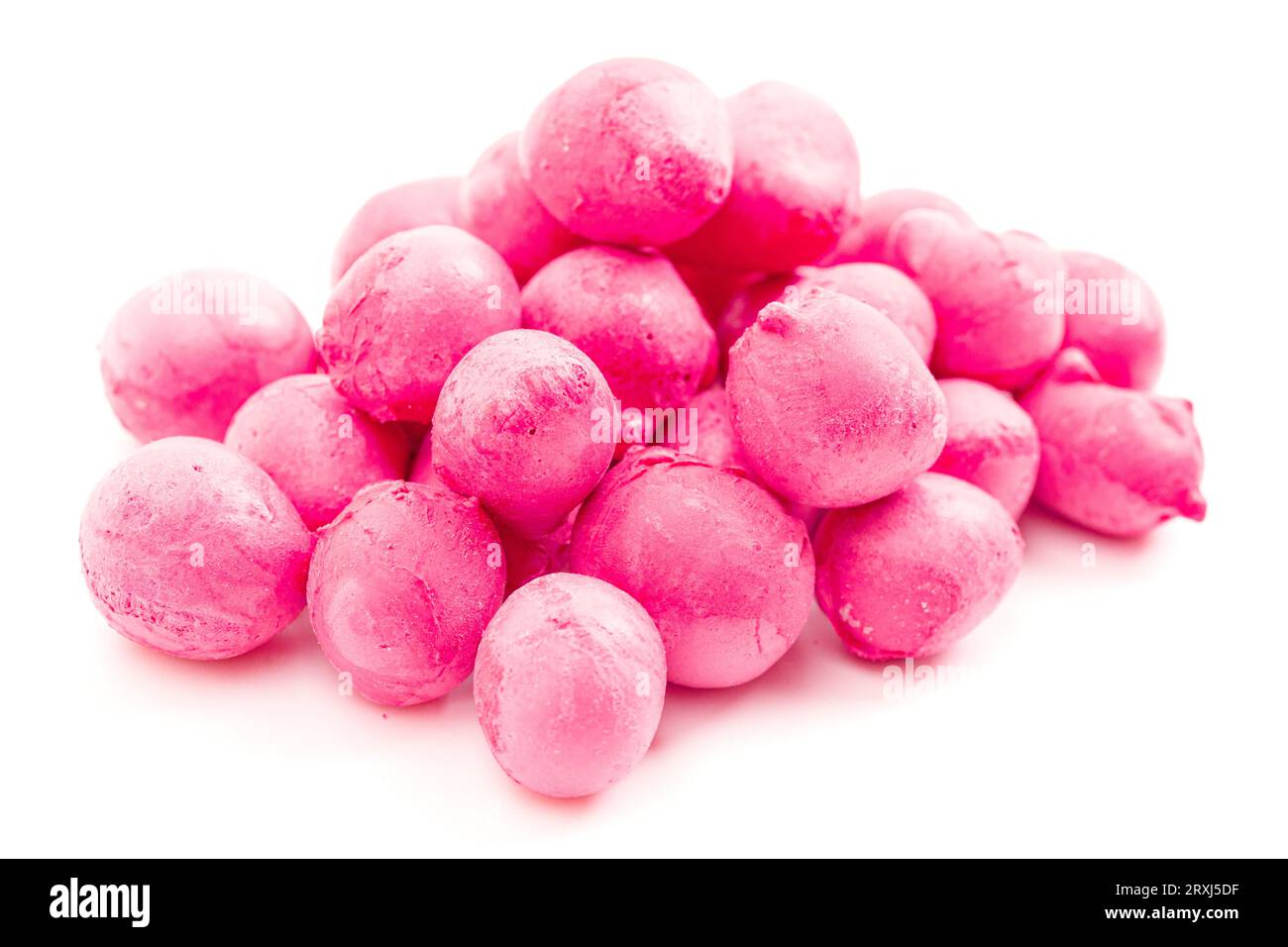 Pink Freeze Dried Saltwater Taffy on a White Background Stock Photo - Alamy
