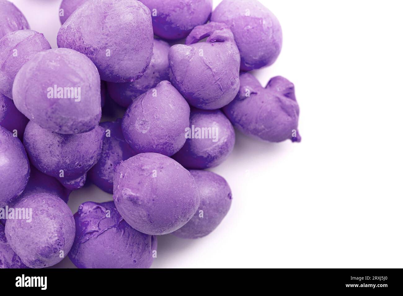 Purple Freeze Dried Saltwater Taffy on a White Background Stock Photo ...