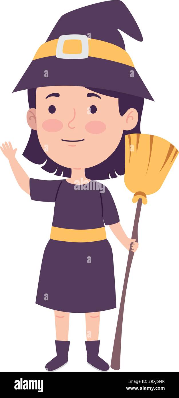 halloween disguised witch girl Stock Vector Image & Art - Alamy