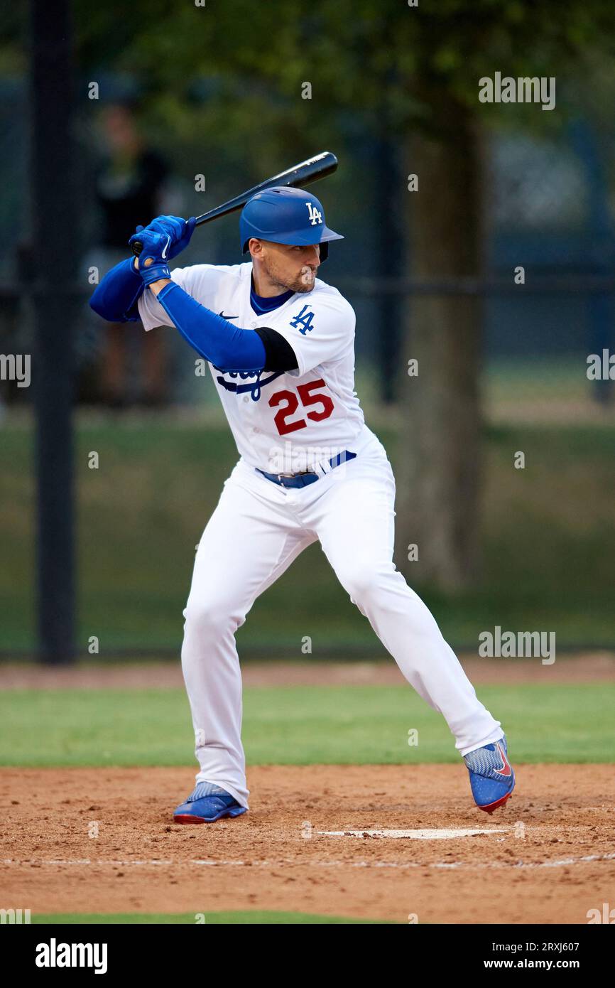 Los Angeles Dodgers Trayce Thompson (25) at bat on a rehab assignment ...