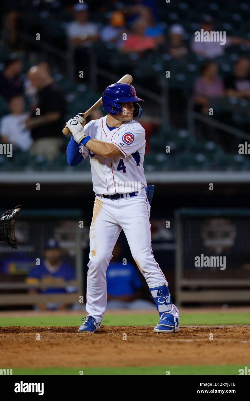 Tennessee Smokies shortstop Matt Shaw (4) at bat against the Biloxi ...