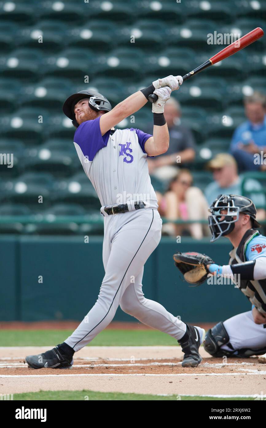 Colby Smelley (14) of the Winston-Salem Dash at bat during a South ...