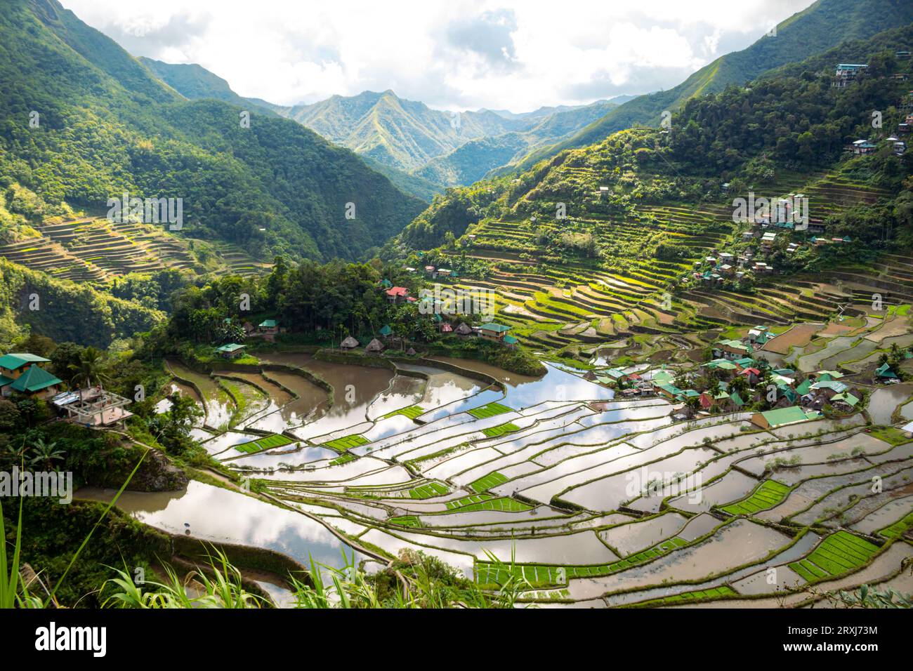 Batad rice terraces in Ifugao, Banaue, Philippines. Batad is a village ...