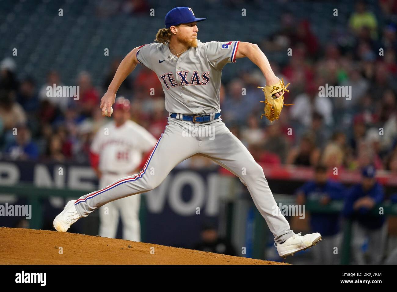 Texas Rangers starting pitcher Jon Gray throws to the mound during the ...
