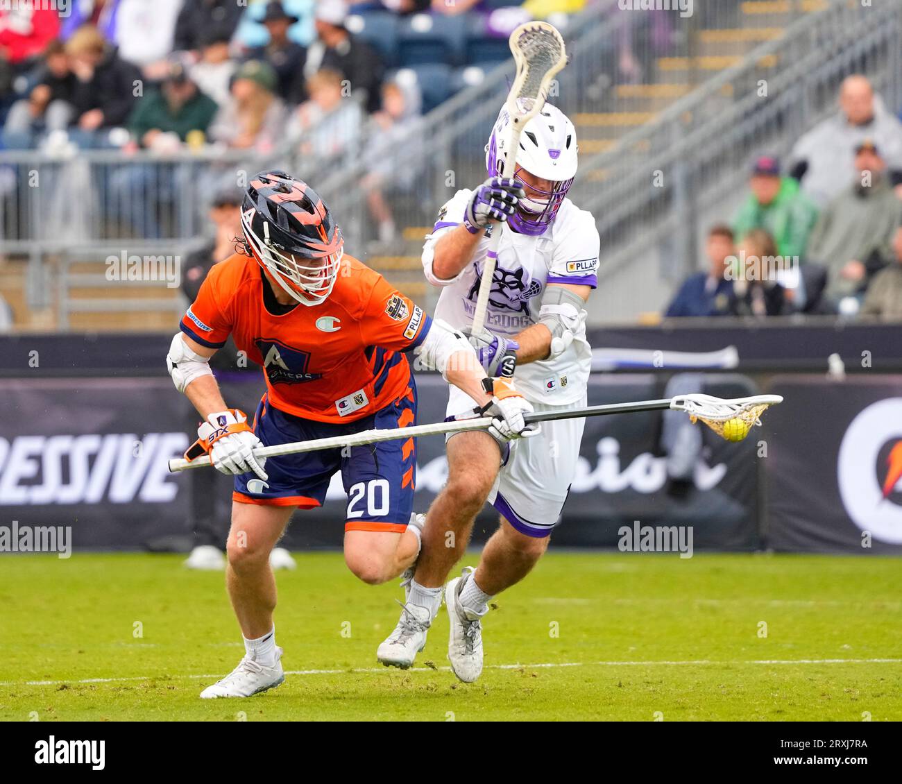 CHESTER, PA - SEPTEMBER 24: Archers Long Stick Midfielder Cam Wyers (20 ...
