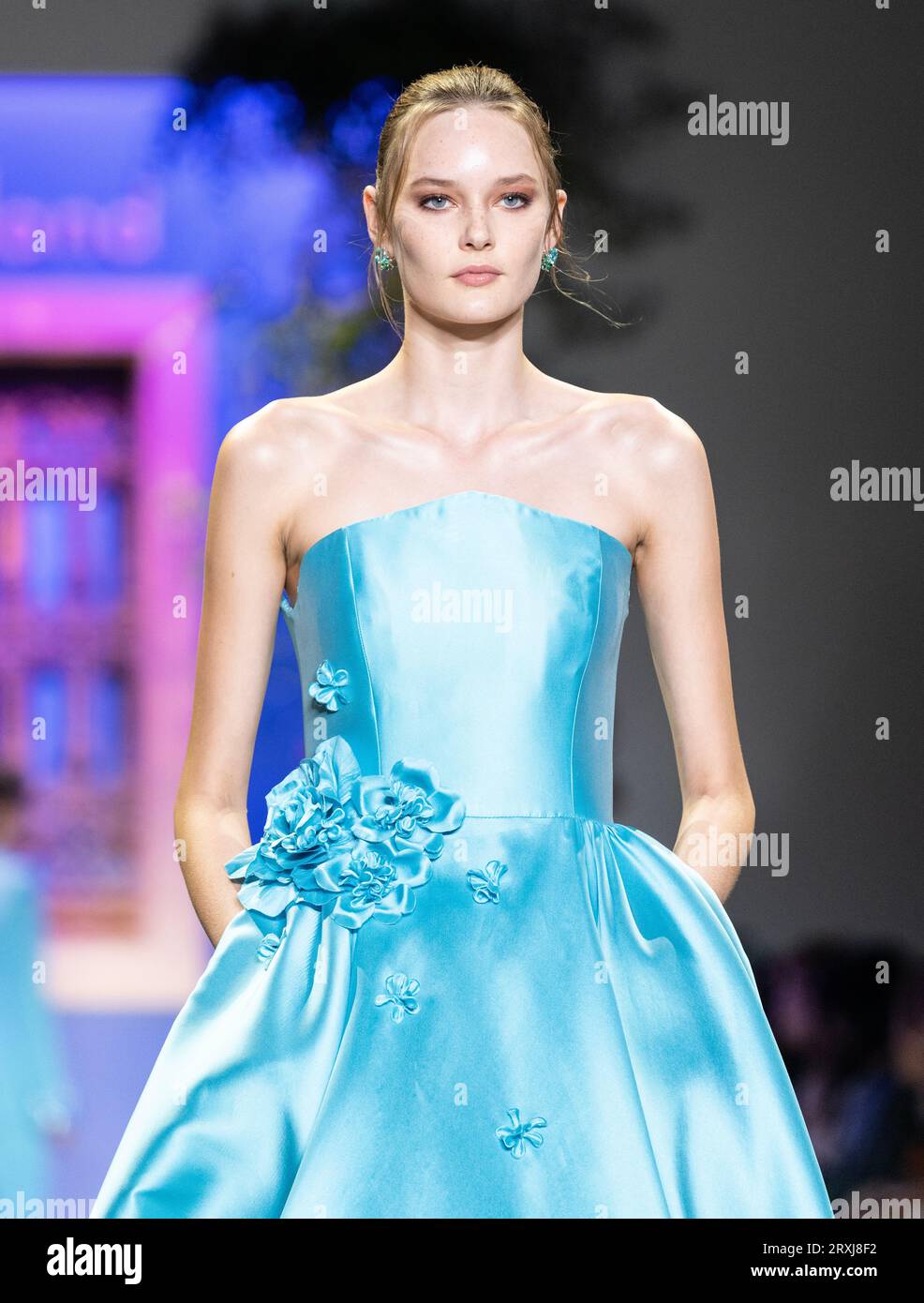 Model walks for Pamella Roland runway show at New York Spring Summer ...