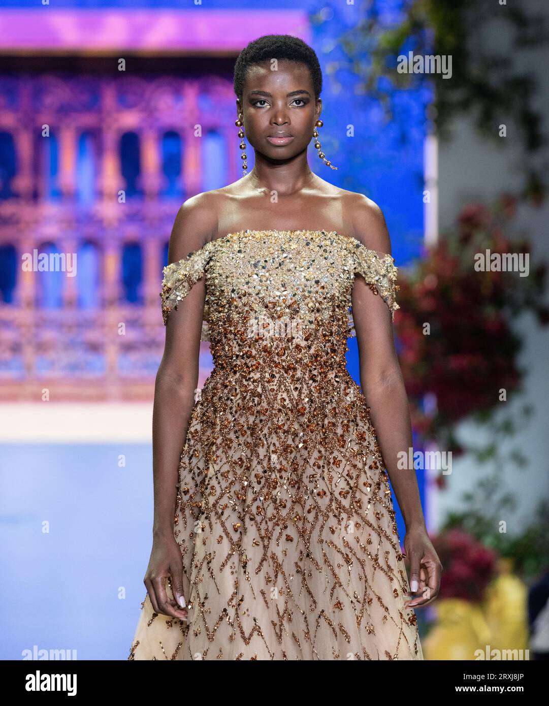 Model walks for Pamella Roland runway show at New York Spring Summer ...