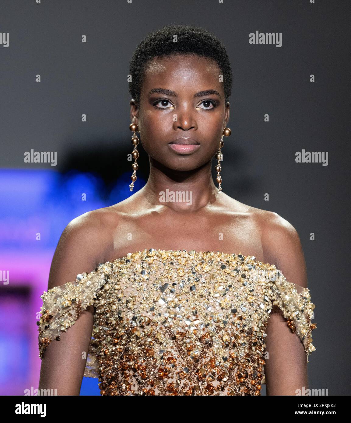 Model walks for Pamella Roland runway show at New York Spring Summer ...