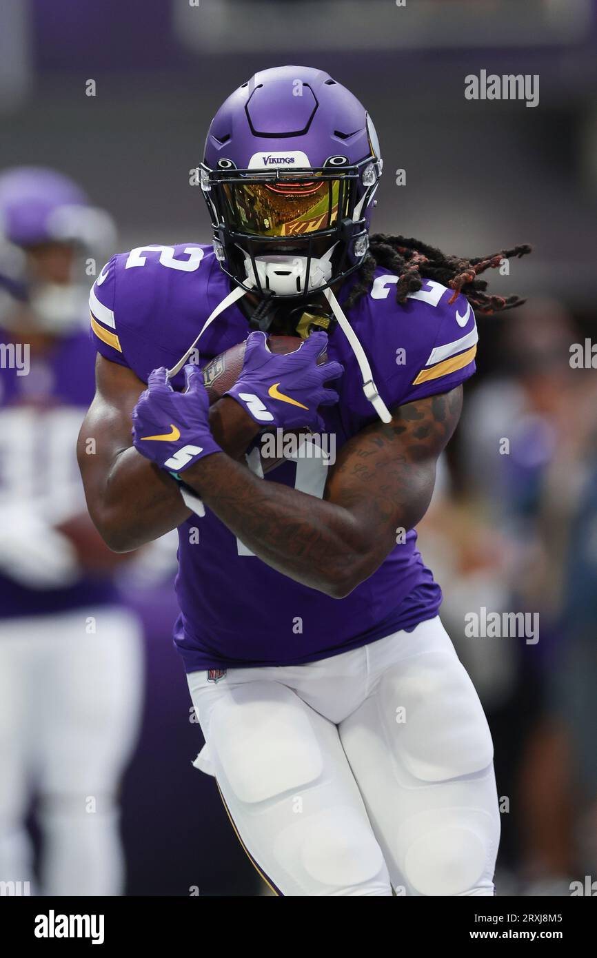 Minnesota Vikings running back Alexander Mattison (2) warms up before ...