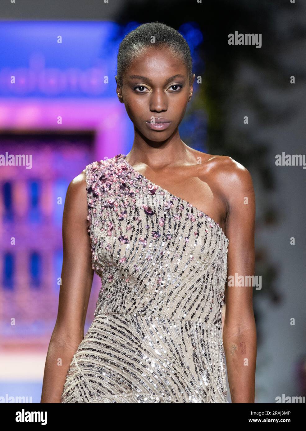 Model walks for Pamella Roland runway show at New York Spring Summer ...