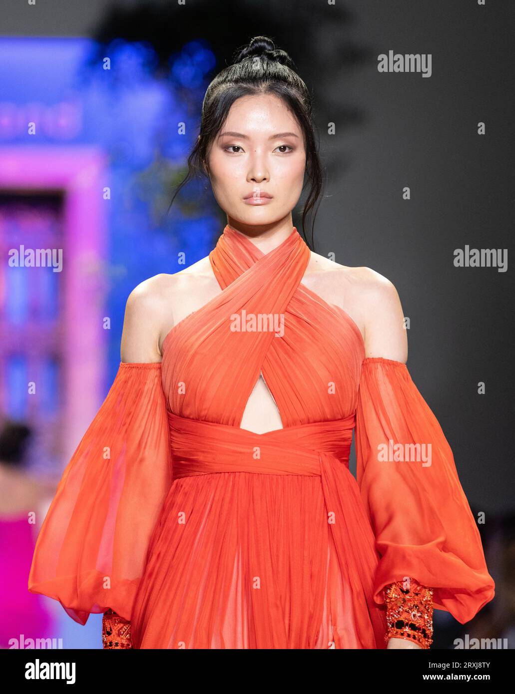 Model walks for Pamella Roland runway show at New York Spring Summer ...