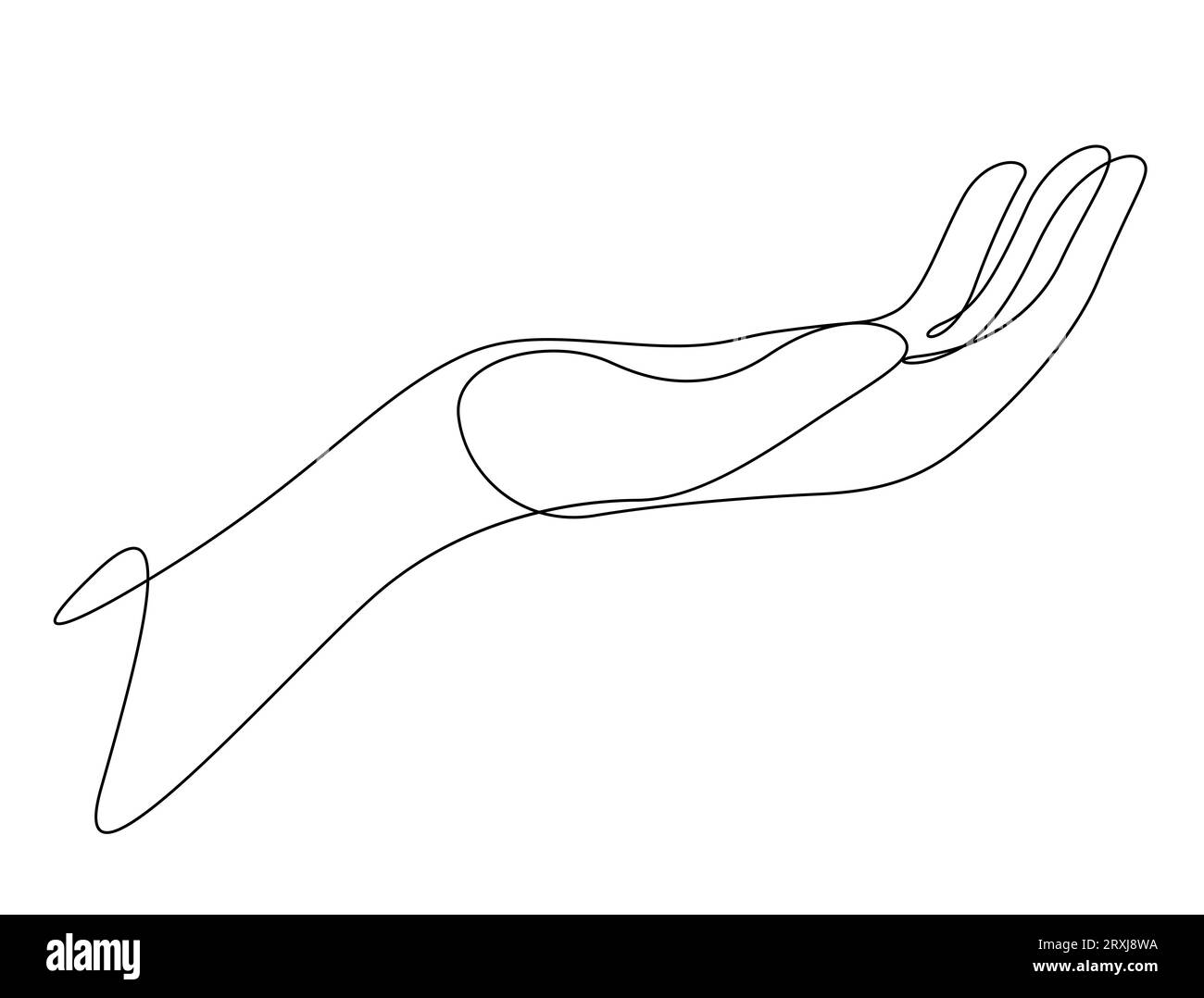 human hand aesthetic continuous line drawing vector illustration ...