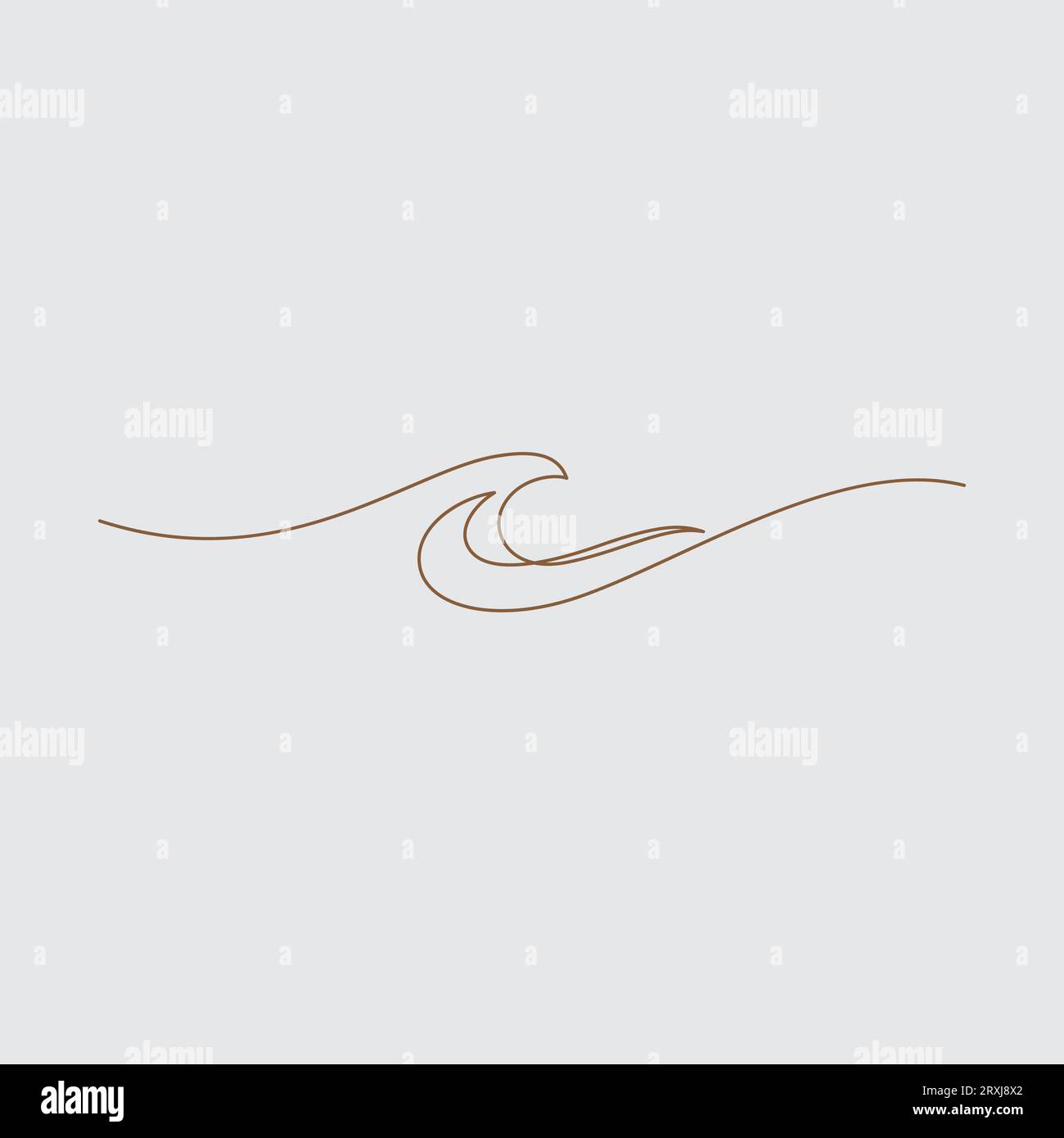 sea wave ripple splashing line art minimal vector illustration Stock ...