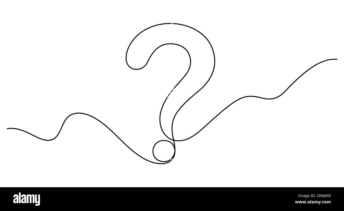 continuous line drawing of question mark minimalist style thin line illustration Stock Vector ...