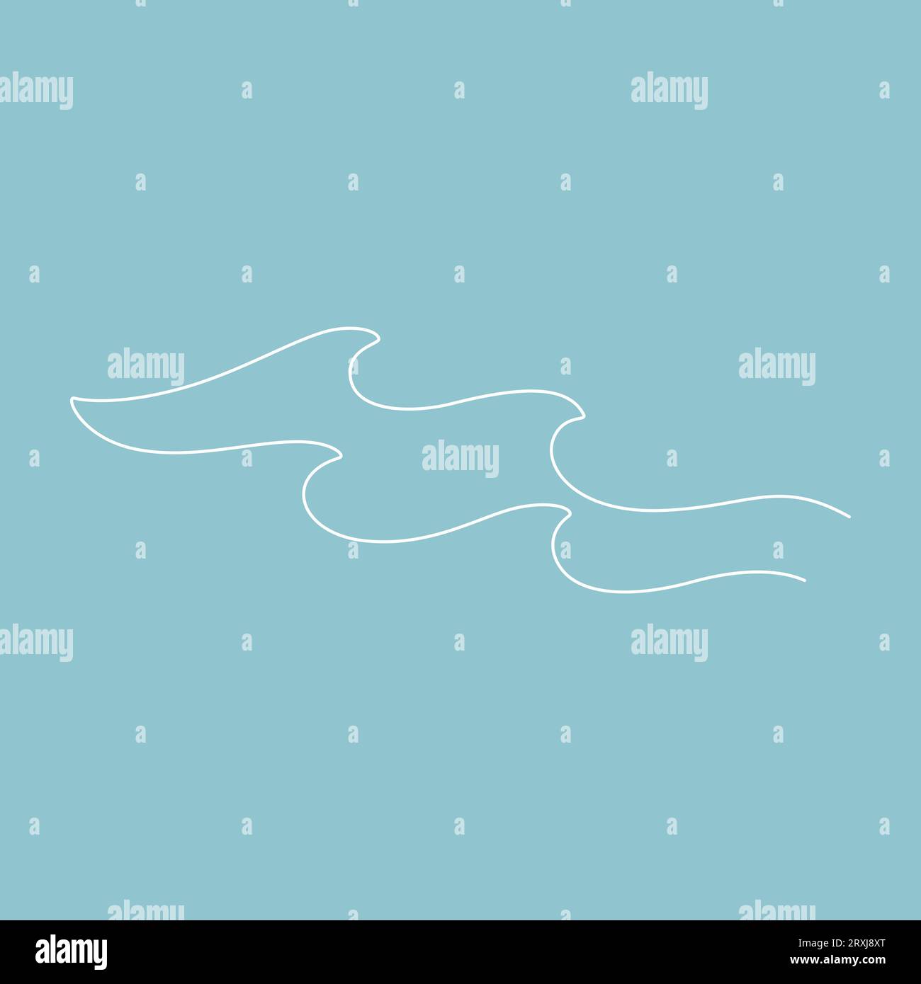 ocean wave pattern one line minimalism concept thin line illustration ...