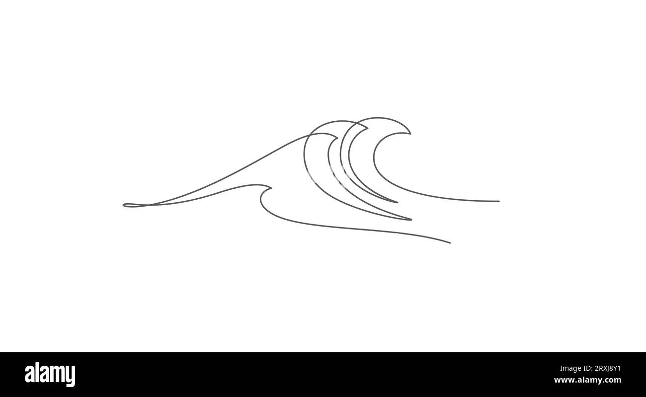 ocean sea wave one line minimalism concept thin line illustration ... ocean sea wave one line minimalism concept thin line illustration ...