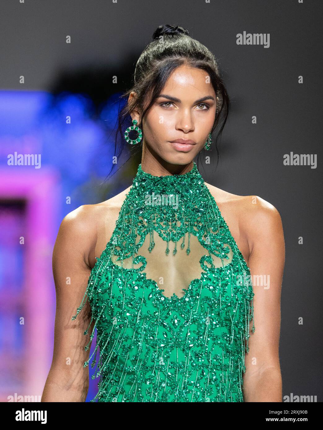 Model walks for Pamella Roland runway show at New York Spring Summer ...