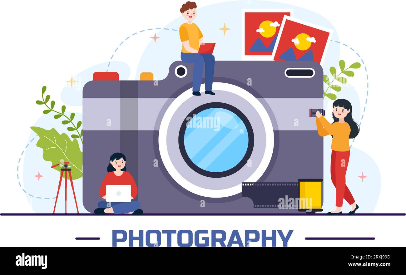 Photography Vector Illustration with Camera and Equipment to Capture ...