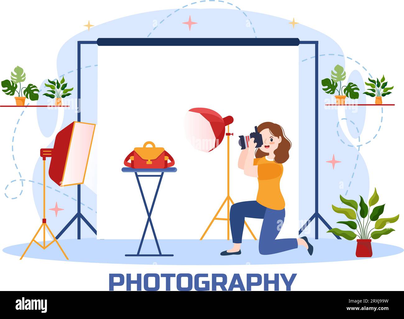 Photography Vector Illustration with Camera and Equipment to Capture ...