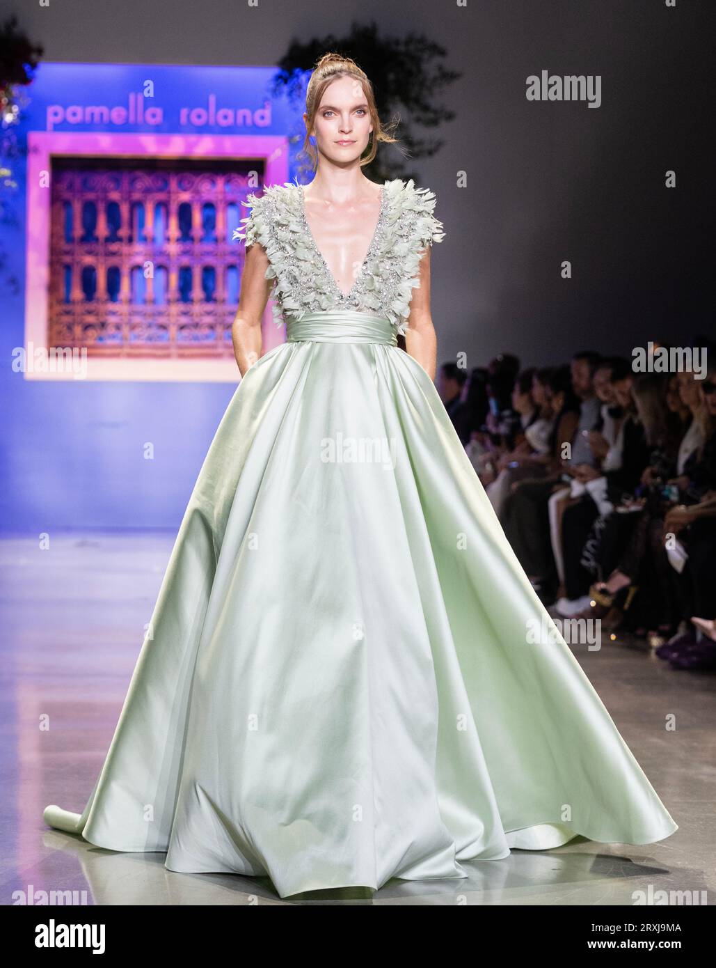 Model walks for Pamella Roland runway show at New York Spring Summer ...