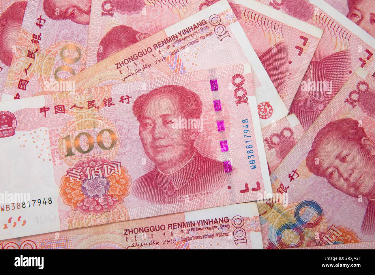 Chinese 100 RMB ，Yuan banknotes from China's currency Stock Photo - Alamy