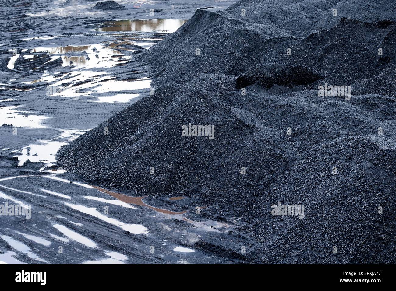 Indonesian steam coal dumb in open fields, Coal storage stock photo ...