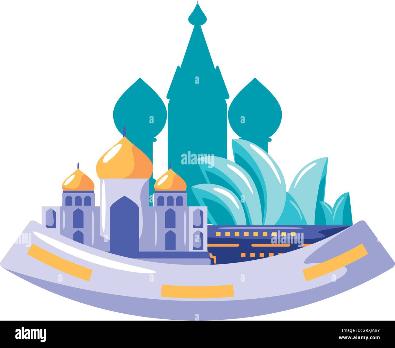 Famous tourist places in Stock Vector Images - Alamy