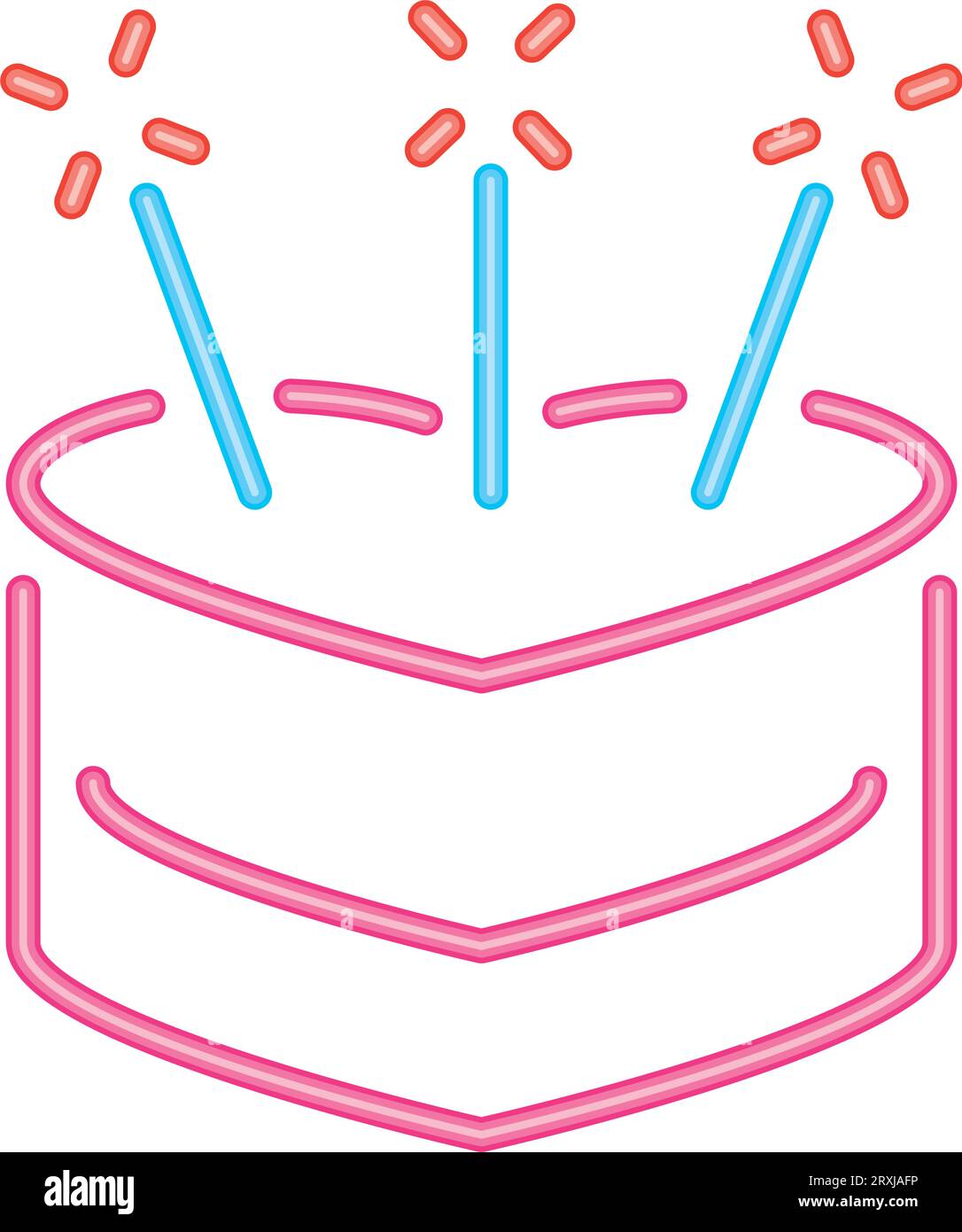 neon party birthday cake illuminated Stock Vector Image & Art - Alamy