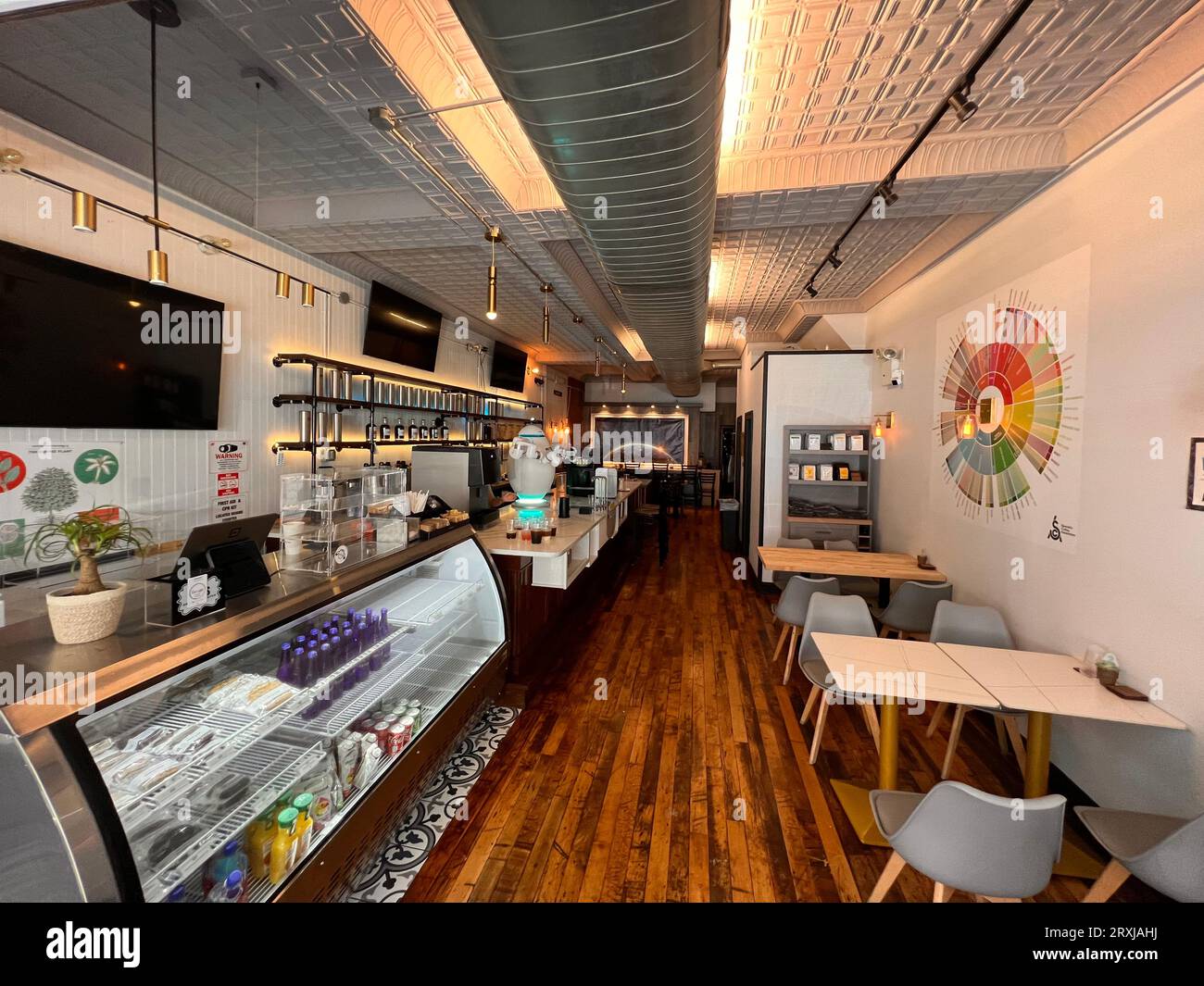 New York, USA. 18th Aug, 2023. A view of the Botbar Cafe in Brooklyn's ...