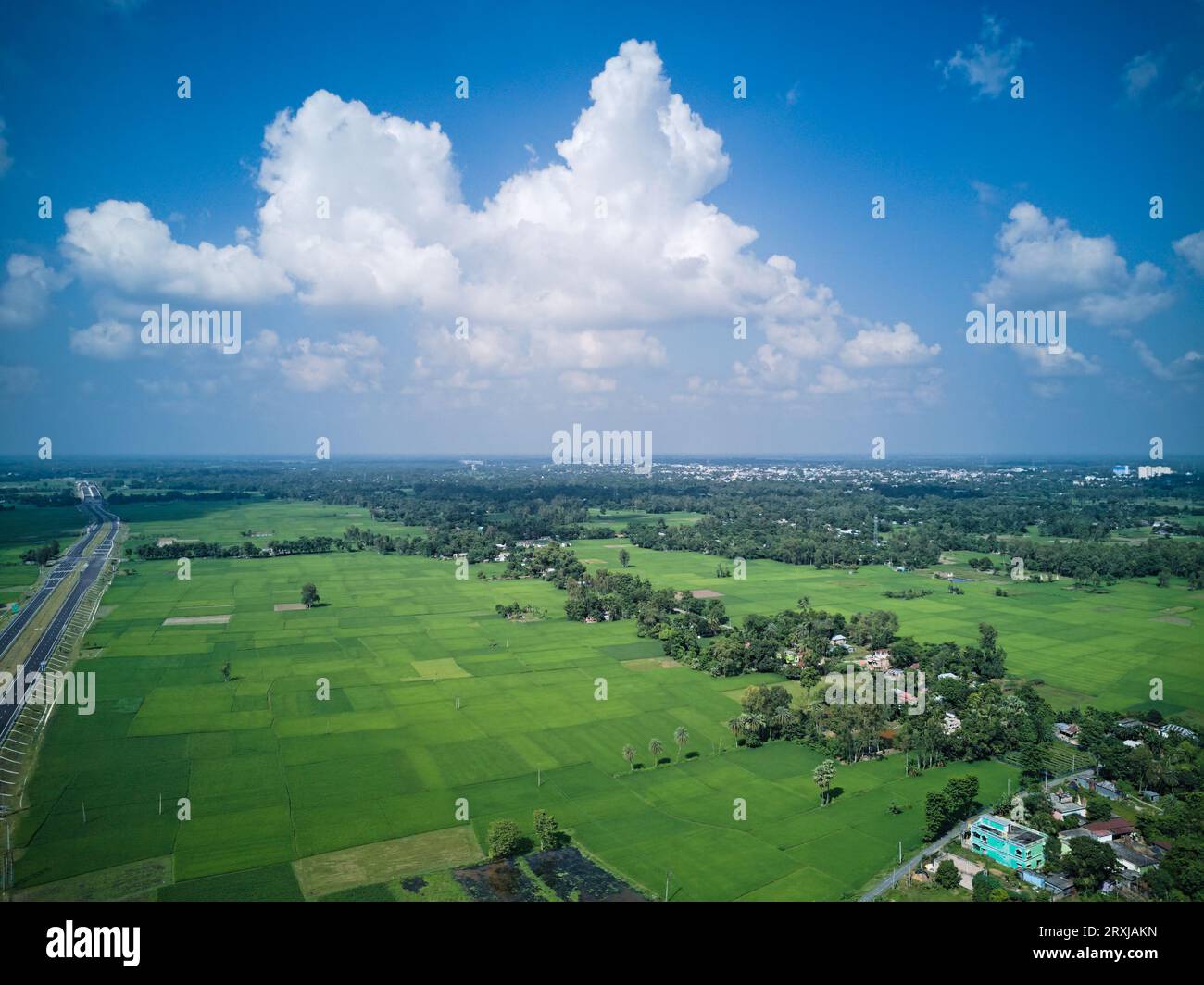 09.16.2023. Raiganj West Bengal India. Top aerial view of national ...