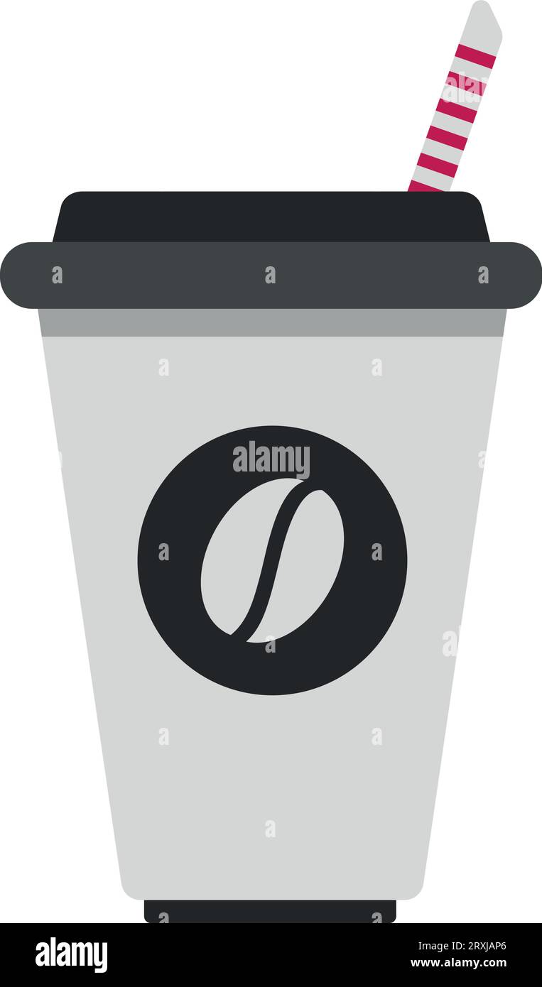 reusable coffee cup with straw Stock Vector Image & Art - Alamy