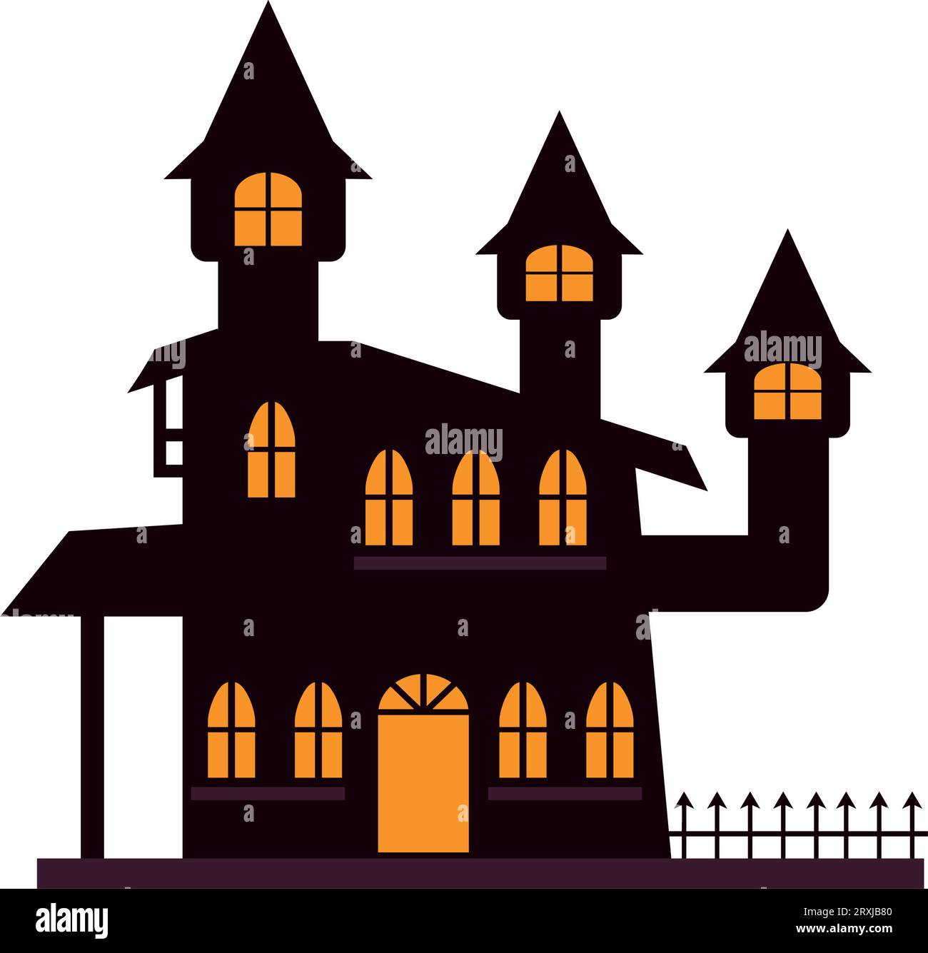 halloween castle with fence Stock Vector Image & Art - Alamy