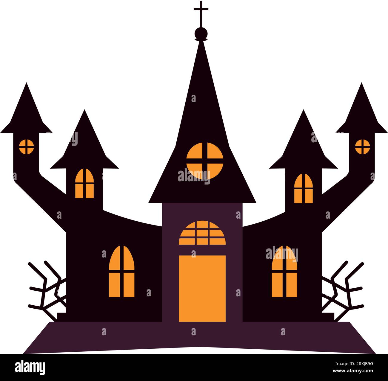 halloween castle illustration Stock Vector Image & Art - Alamy