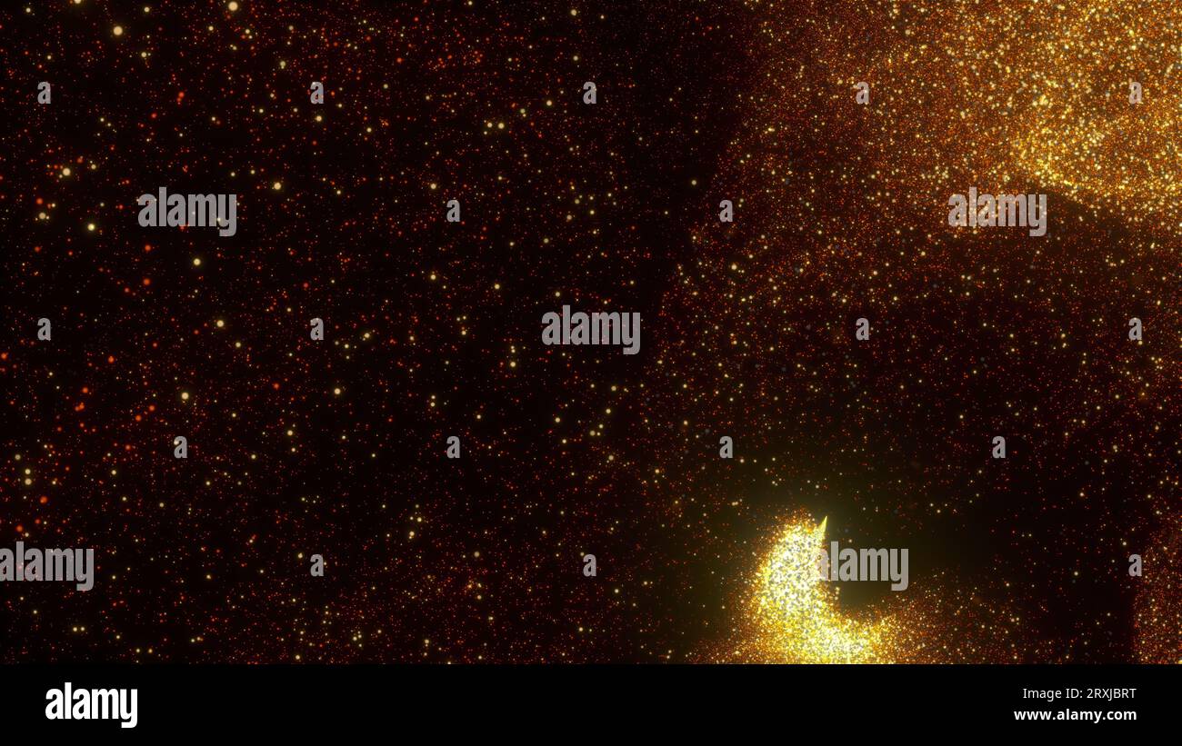 Wind gold particles computer hi-res stock photography and images - Alamy