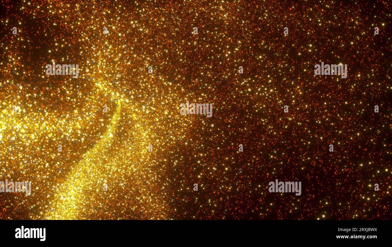 Wind gold particles computer hi-res stock photography and images - Alamy