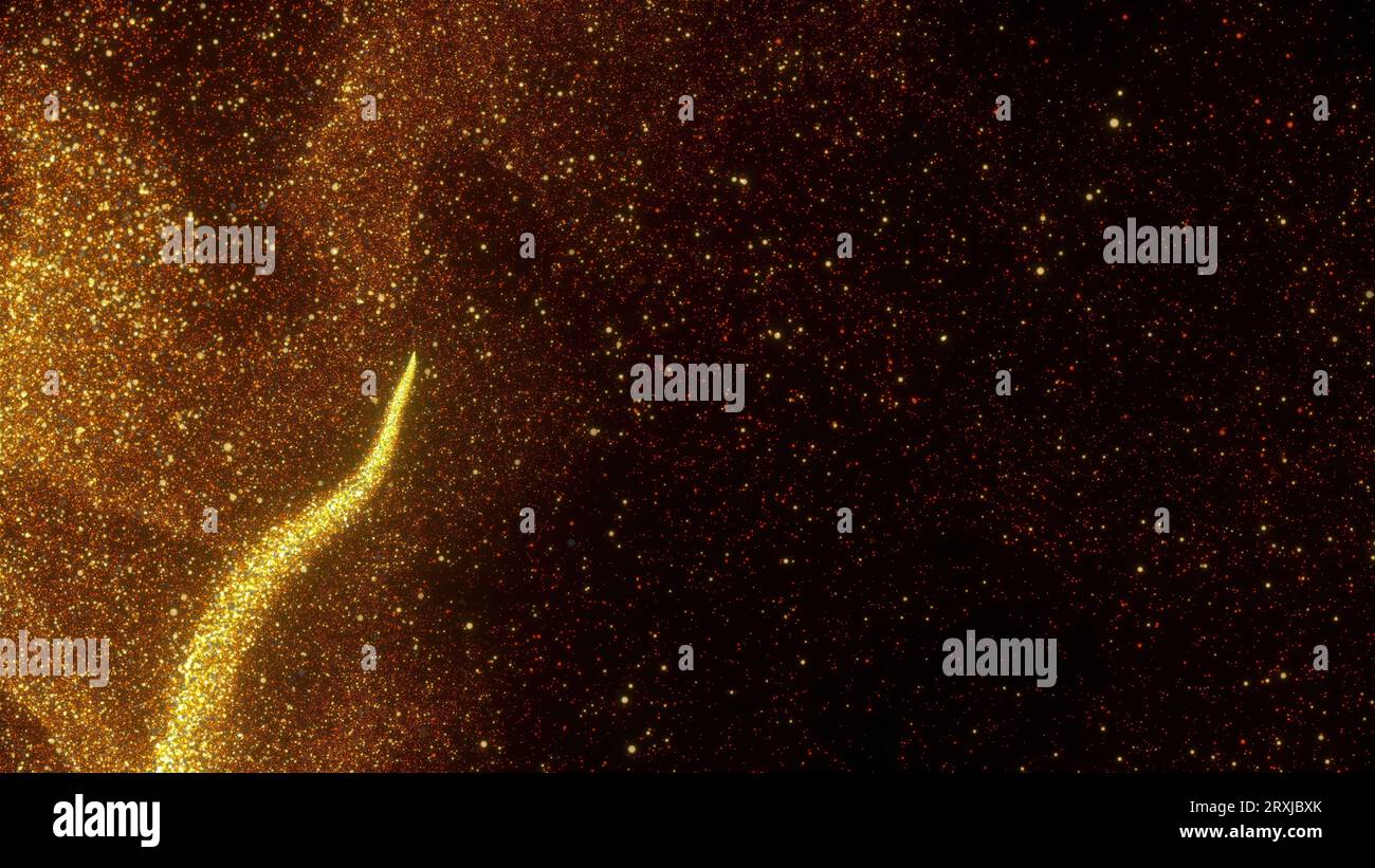 Wind gold particles computer hi-res stock photography and images - Alamy
