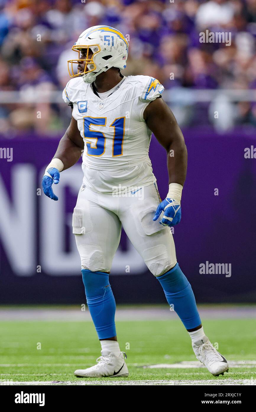 Los Angeles Chargers defensive tackle Sebastian Joseph-Day (51) in ...