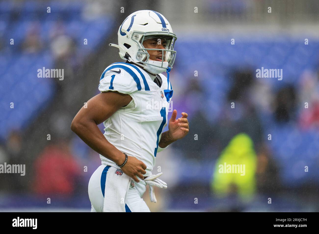 Indianapolis Colts wide receiver Josh Downs works out prior to an NFL ...
