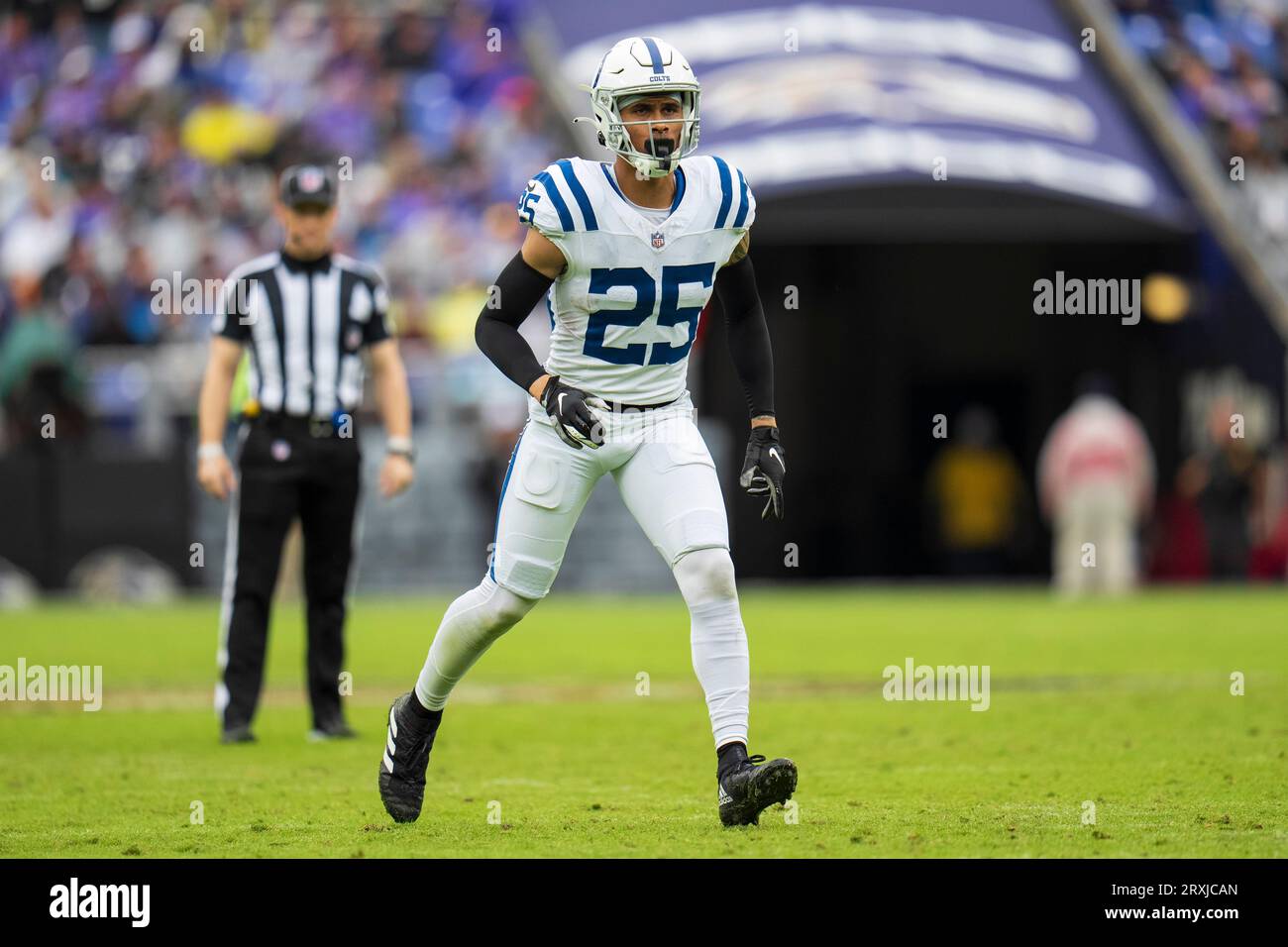Indianapolis Colts safety Rodney Thomas II looks on during the first ...