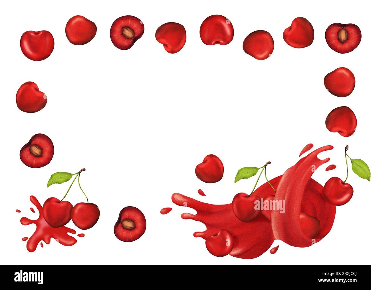 rectangular frame, with the lusciousness of ripe summer cherries ...