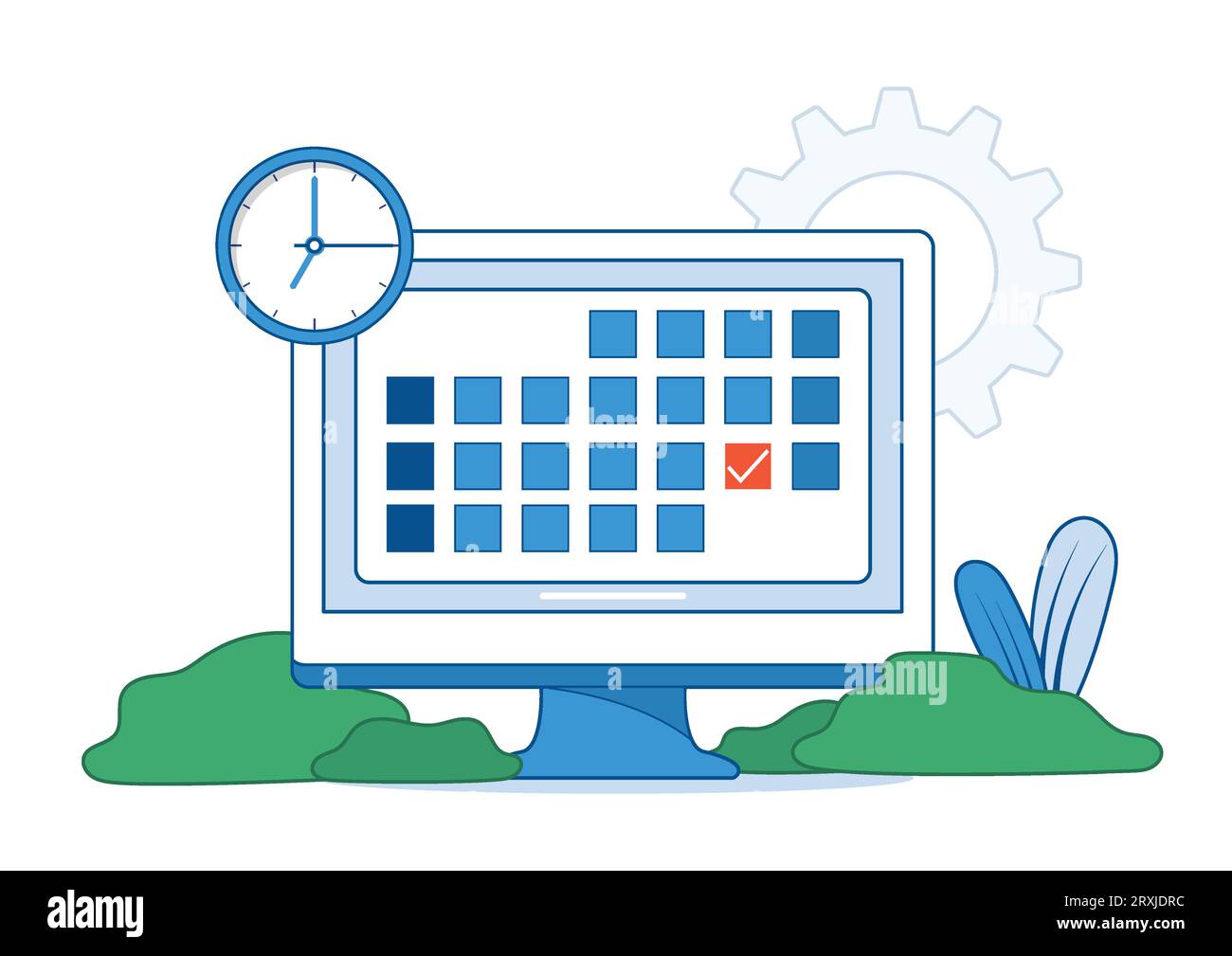 Schedule planning illustration. Planning work tasks, filling check list ... Schedule planning illustration. Planning work tasks, filling check list ...