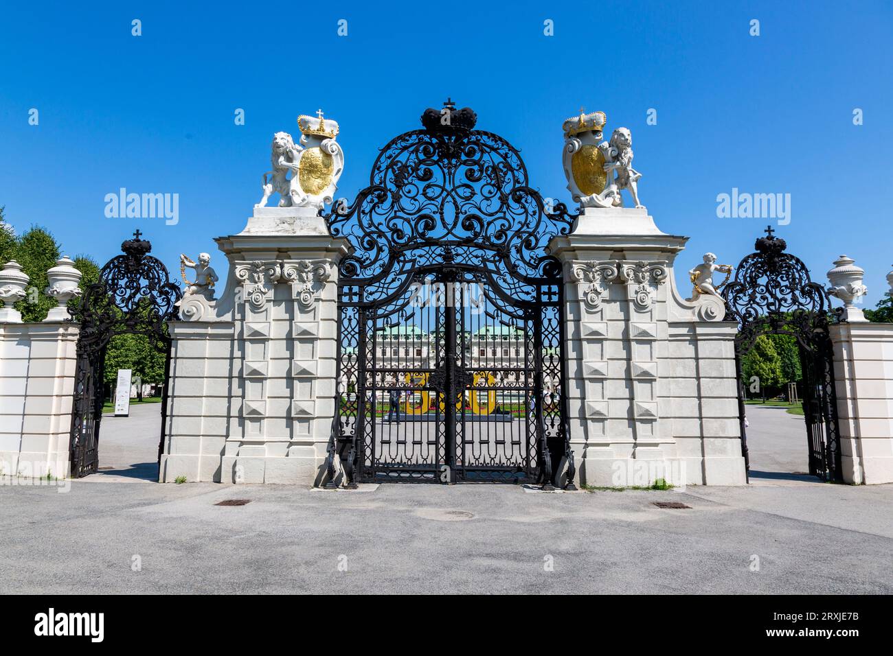 Vienna, Austria - June 15, 2023: The gates of the Belvedere, a historic ...